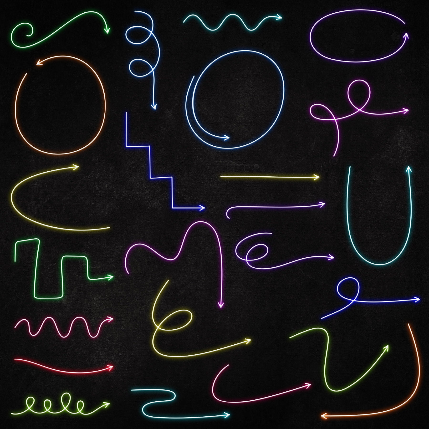 Neon Arrows Clipart PNG Neon Images for Digital Scrapbooking | Etsy Canada