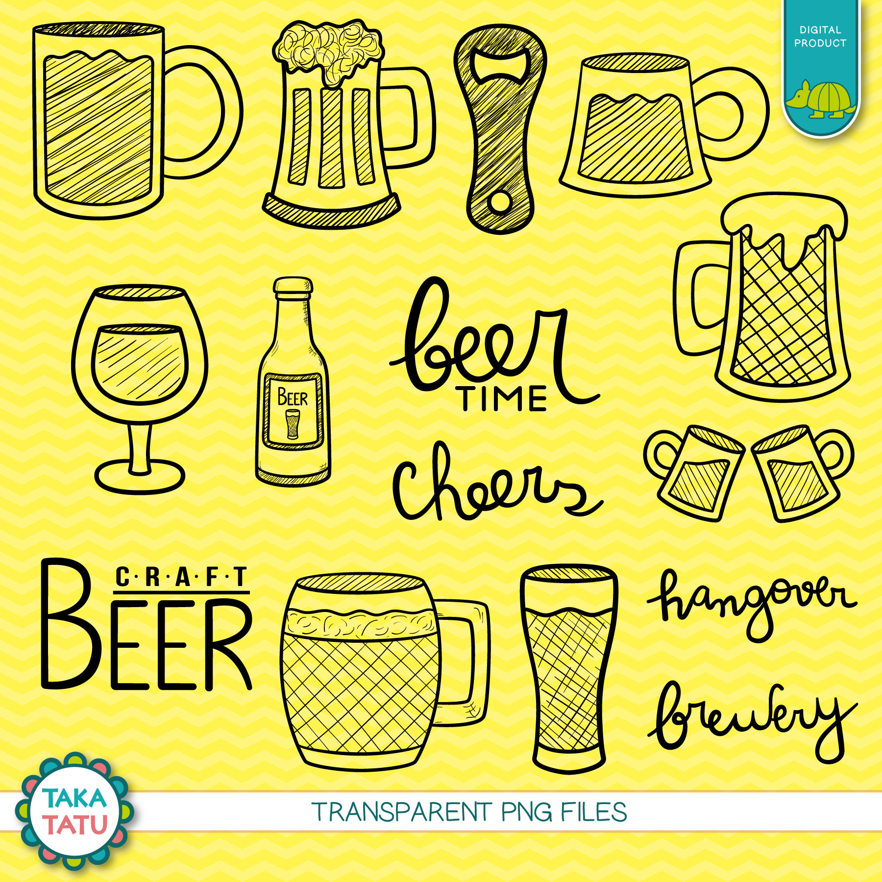 Beer Doodles Digital Stamp Beer Doodles Clip Art / Beer - Etsy