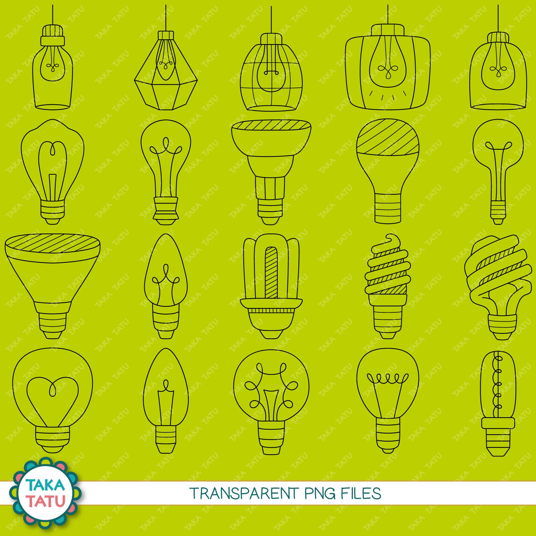 Light Bulb Digital Stamp Light Bulb Clipart / Lightbulb | Etsy