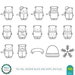 Winter Bear Digital Stamp - Cute Bear Clipart / Kawaii Hand Drawn Bears ...