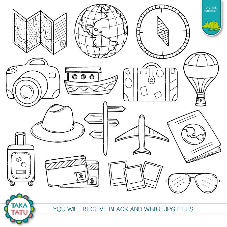 Travel Clipart Black And White