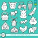 Farm Digital Stamp - Farm Clipart / Farm Line Art / Farm Animals / Cute ...