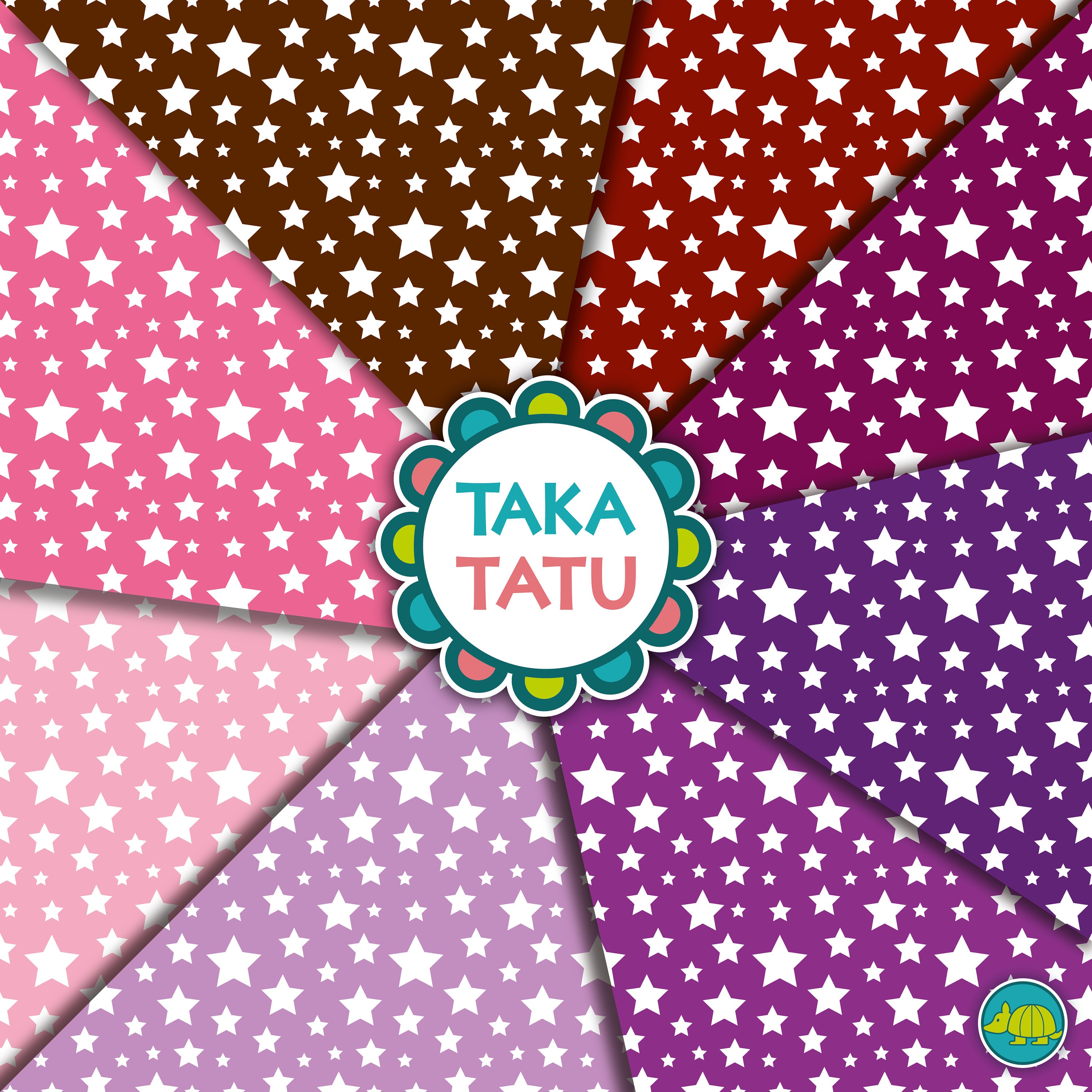 Stars Digital Paper Pack Rainbow Scrapbook Paper / Printable | Etsy