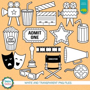 Movies Digital Stamp - Movies Clipart / Movie Night / Movie Clipart ...