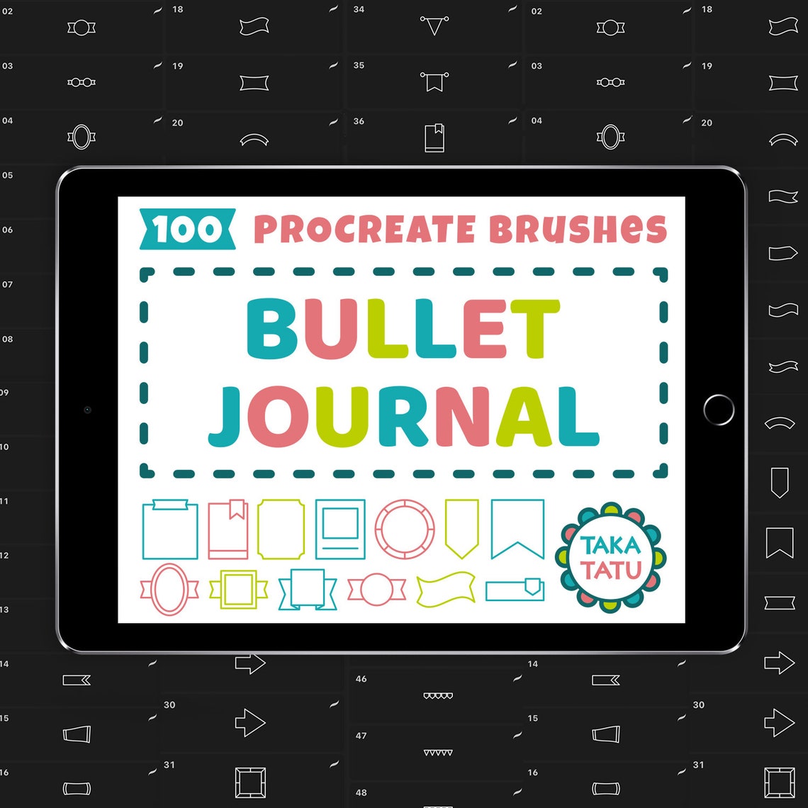 Bullet Journal Procreate Stamp Brushes / Planner Doodles for | Etsy