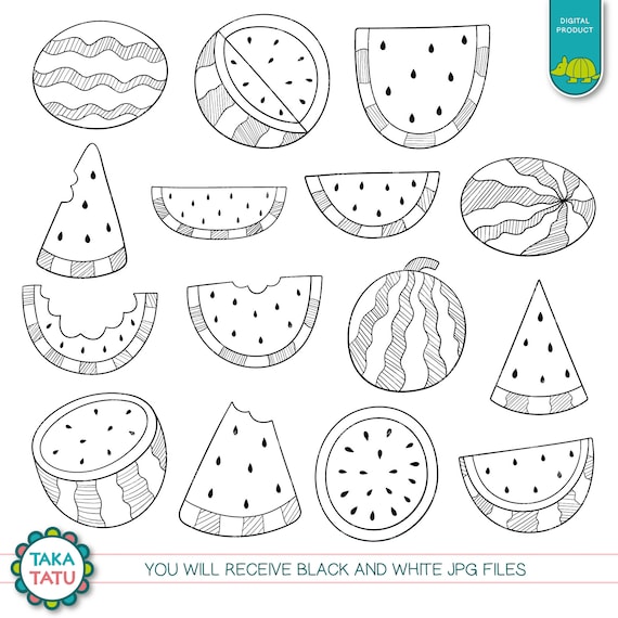 Watermelon Clip Art Black And White