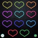 Neon Hearts Clipart - Neon Valentines Day Clipart / Neon Lights / Neon ...