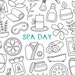 43 Spa Day Theme Digital Stamp Set - Self Care Black and White ...