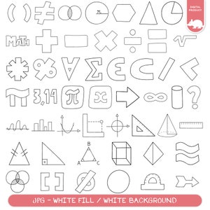 Math Doodles Digital Stamp - Math Clipart / Hand Drawn Math Clipart ...