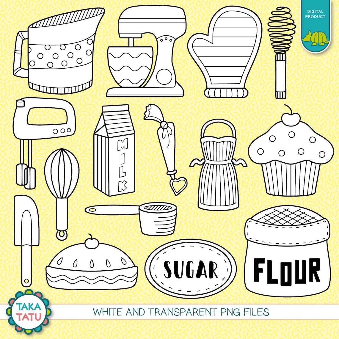 Baking Time Digital Stamp Pack Baking Clipart / Baking Clip - Etsy