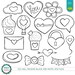 Valentines Sketches Digital Stamp - Valentines Clipart / Sketches ...