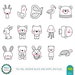 Black and White Cuties Clipart Set - Cute Animals Black and White ...
