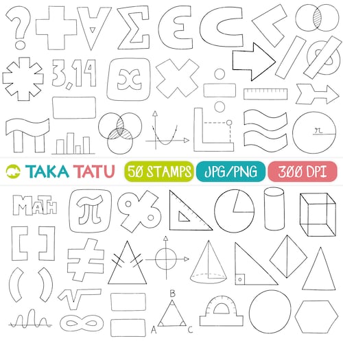 Math Doodles Digital Stamp Math Clipart / Hand Drawn Math - Etsy