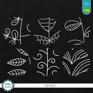 Chalkboard Plants Clipart - Chalk Plants / Chalkboard Botanical ...