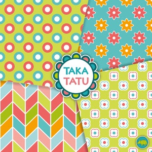 Colorful Fun Digital Paper Pack - Colorful Background / Printable ...