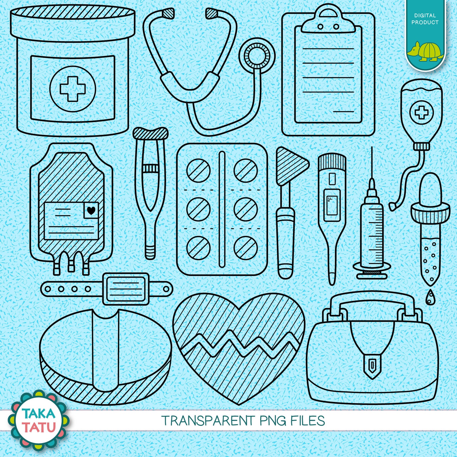 Medical Digital Stamp Medical Clipart / Doctor Clipart / | Etsy