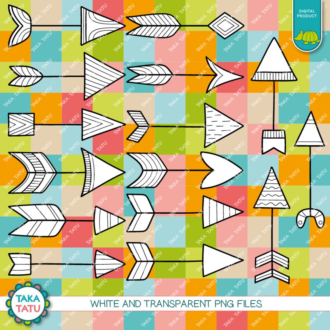 Doodle Arrows Digital Stamp - Doodle Arrows Clipart / Hand Drawn Arrows ...