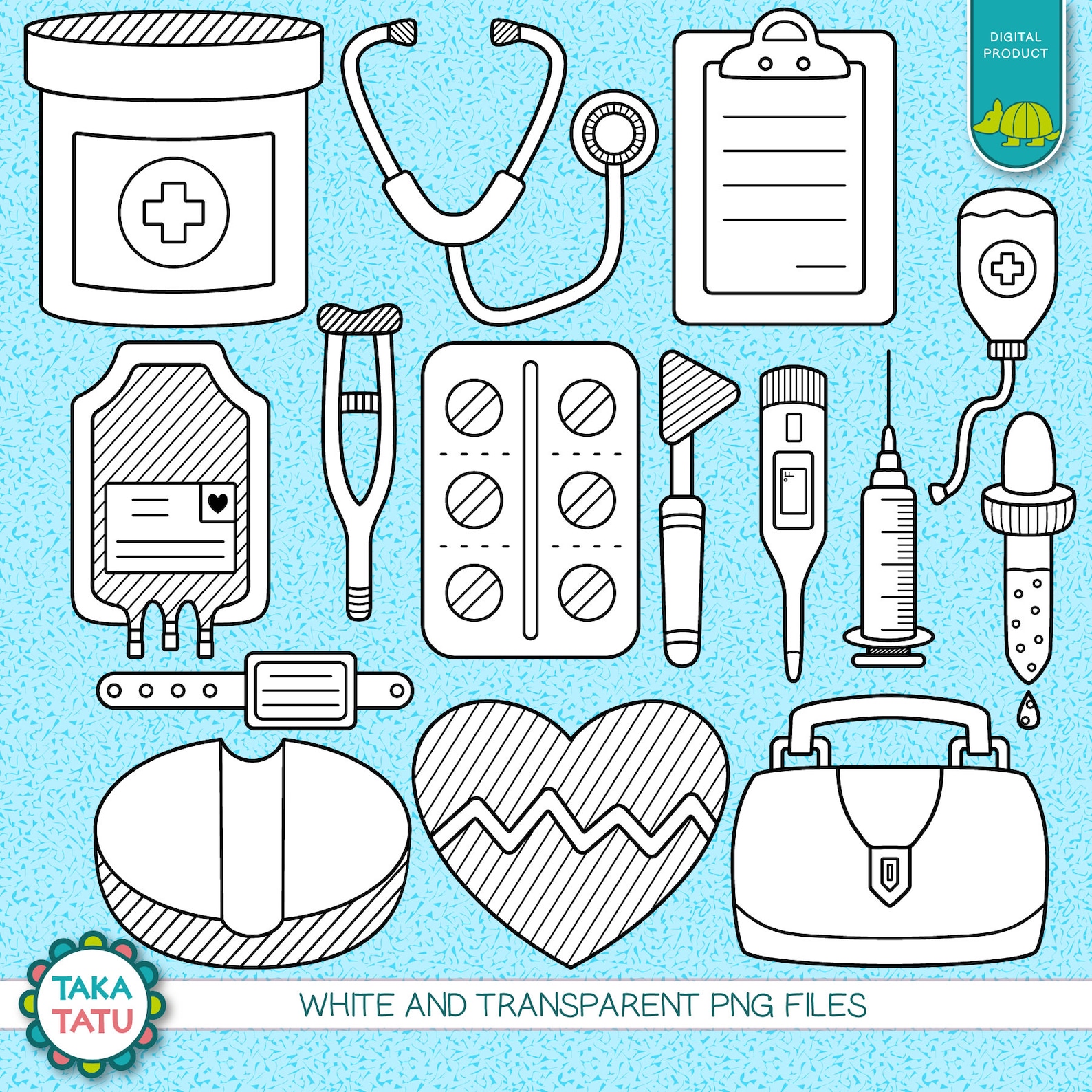 Medical Digital Stamp Medical Clipart / Doctor Clipart / | Etsy