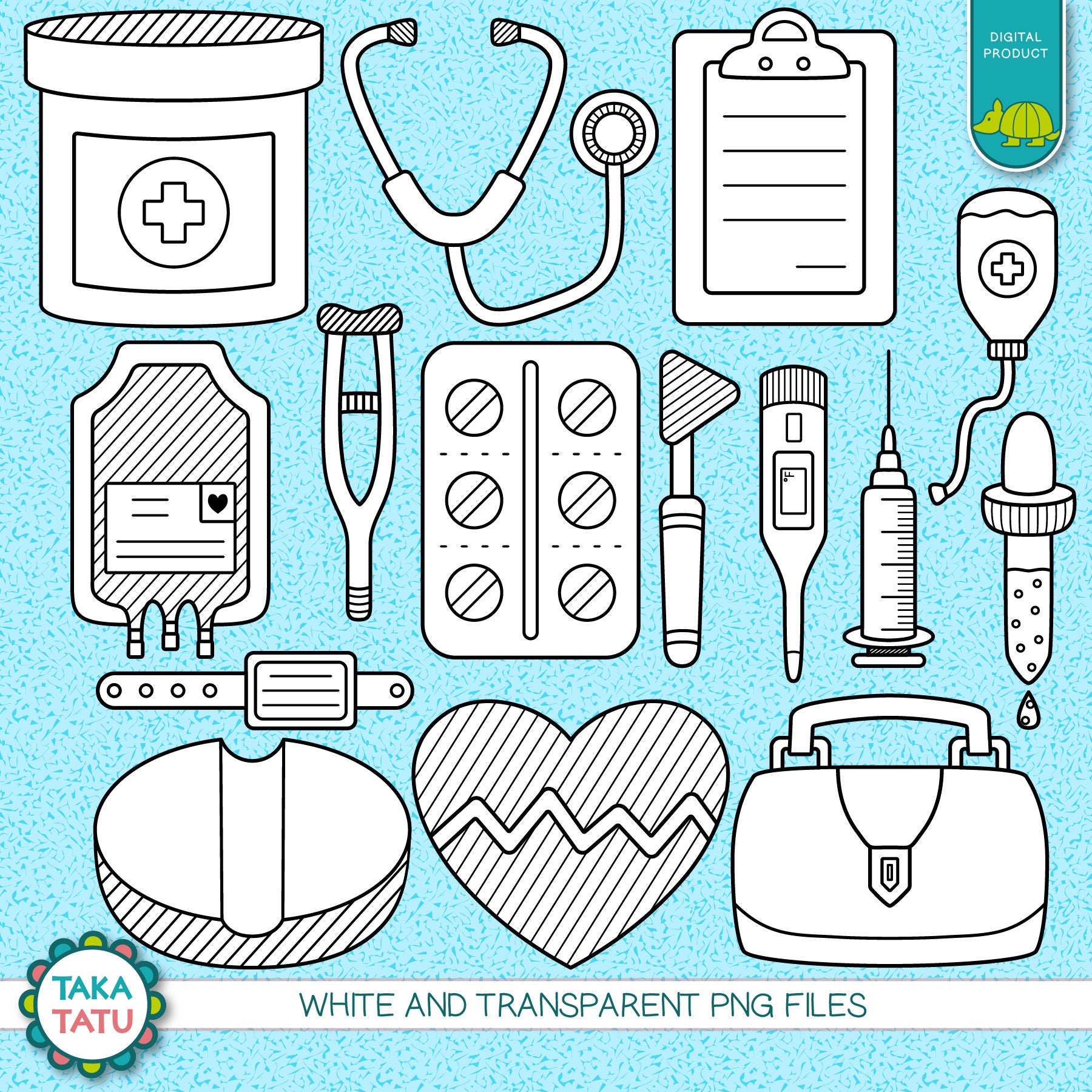 Medical Digital Stamp Medical Clipart / Doctor Clipart / - Etsy
