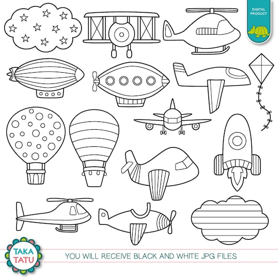Air Transportation Clipart Black And White Fish