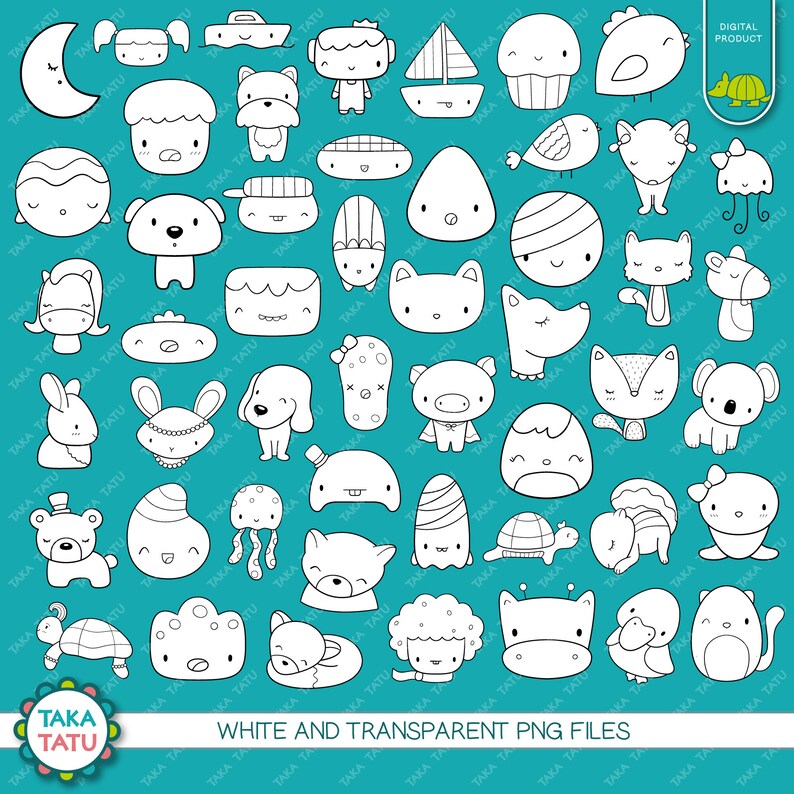 Cuties Clipart - Cute Characters Digital Stamp / Cute Clipart / Cute ...