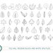 Leaves Digital Stamp Leaves Clipart / Leaf Doodles / Leaf Stamp / Leaf ...
