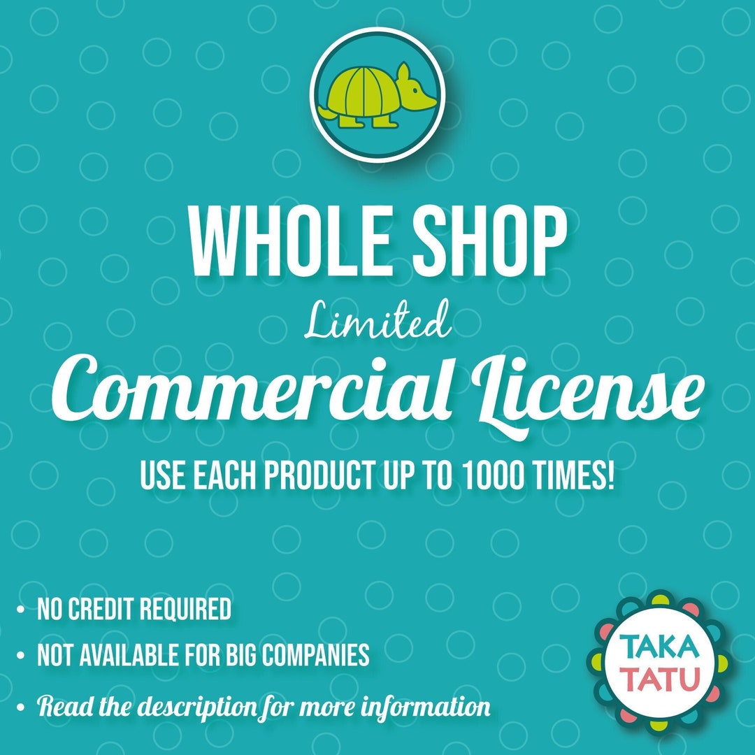 WHOLE SHOP LICENSE Commercial Use / Extended License / No Credit ...