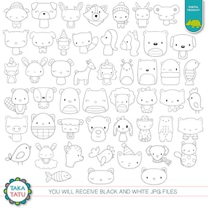 Cute Animals Clipart - Animal Doodles Digital Stamp / Cute Zoo ...
