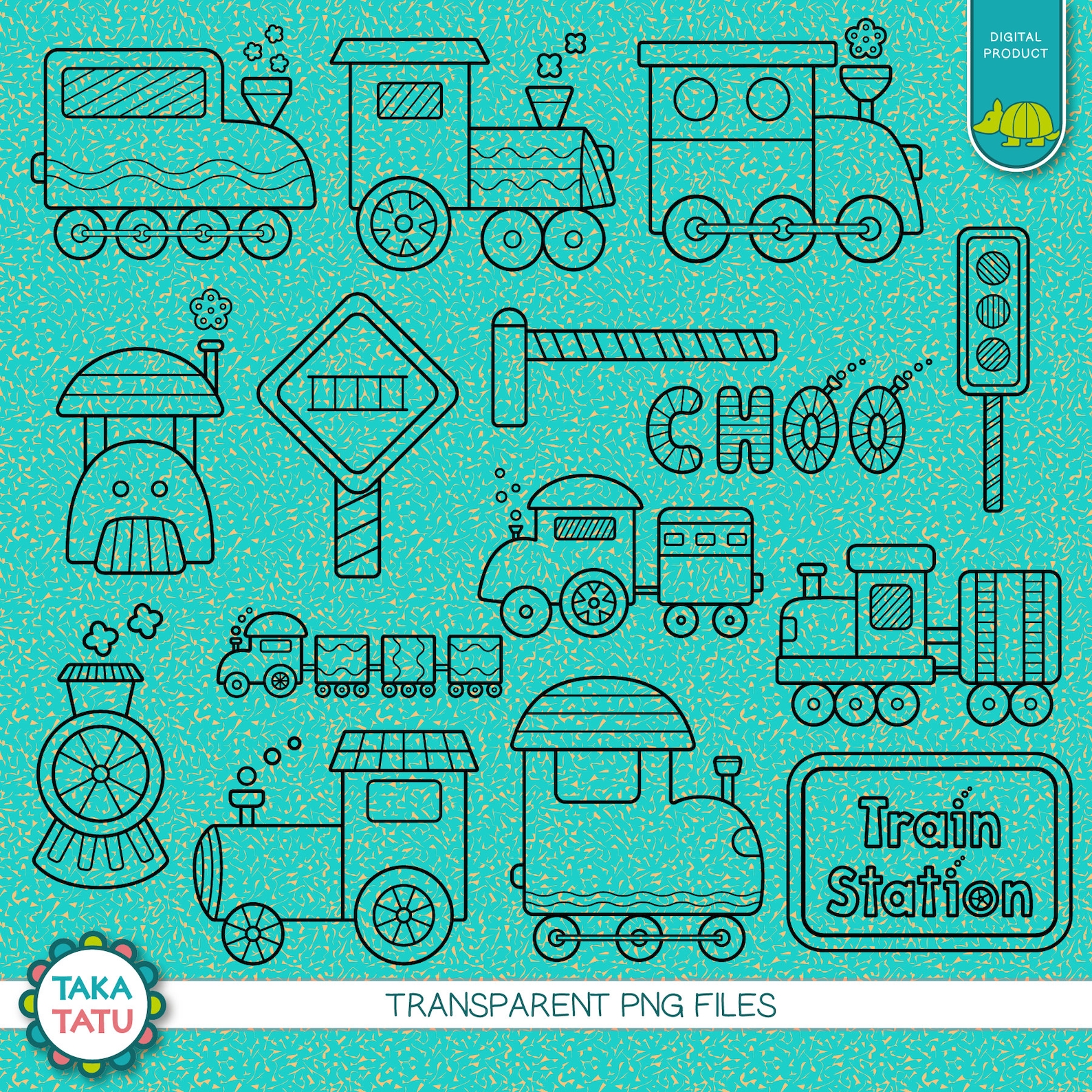 Trains Digital Stamp Trains Clip Art / Train Clipart / Train - Etsy