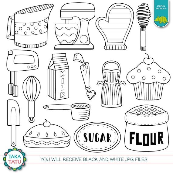 Baking Clipart Black And White