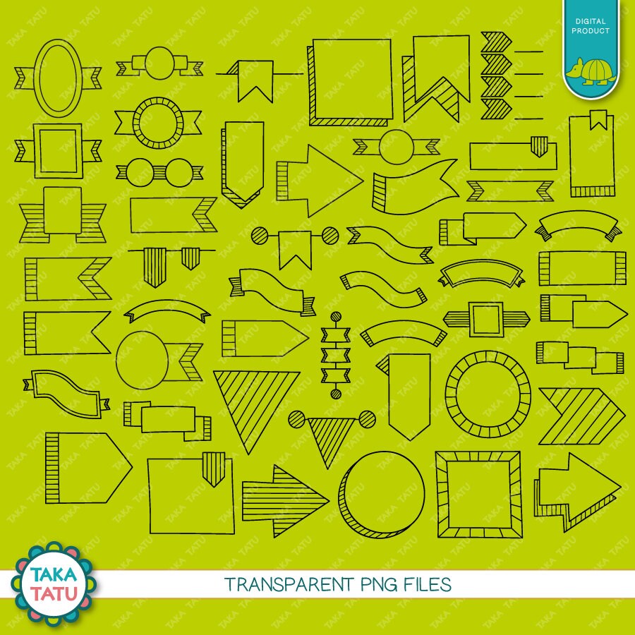 Bullet Journal Clipart Journal Digital Stamp / Banner | Etsy