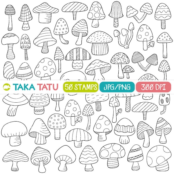 Mushroom Clipart - Etsy
