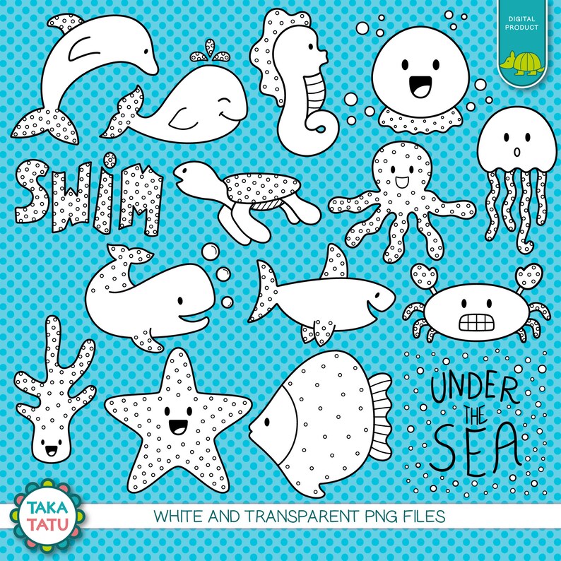 Under the Sea Digital Stamp - Sea Clipart / Sea Animals Clip Art ...