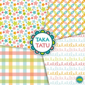 Colorful Fun Digital Paper Pack - Colorful Background / Printable ...