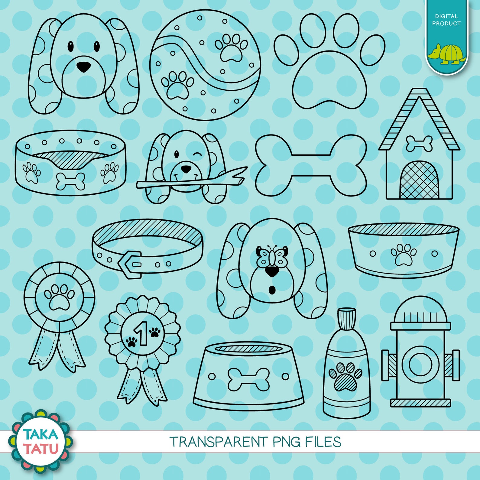 Good Dog Digital Stamp - Dog Clip Art / Dog Line Art / Pet Clip Art ...