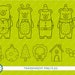 Christmas Bears Digital Stamp Pack - Christmas Clipart / Cute Bears ...