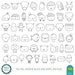 Cute Creatures Digital Stamp Pack Kawaii Doodles Line - Etsy