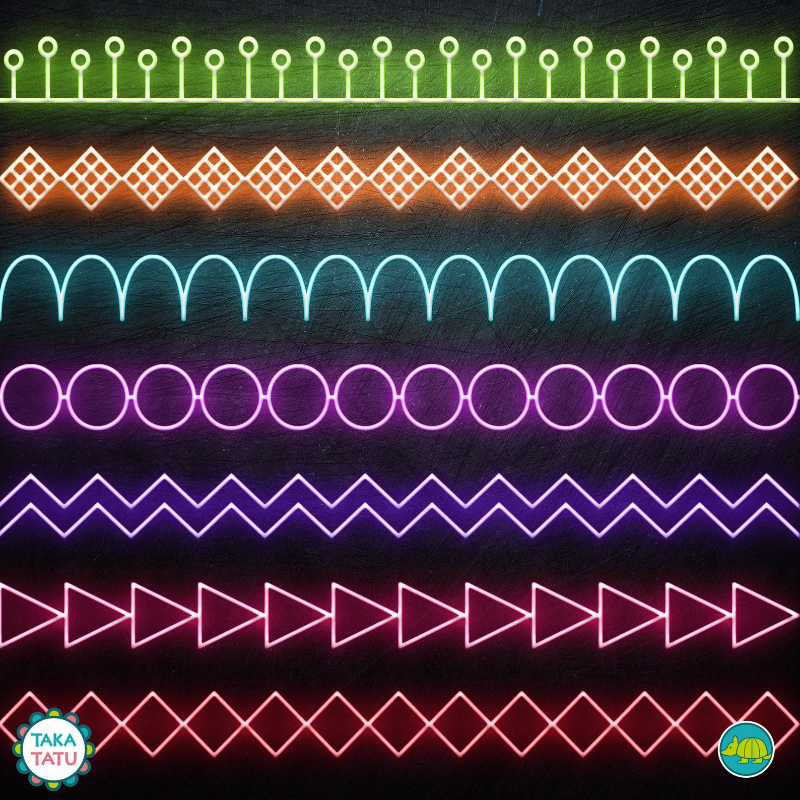 Neon Borders Clipart Neon Clipart / Neon Lights / Neon | Etsy