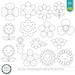Kawaii Flowers Digital Stamp Black and White Clipart / Kawaii Spring ...
