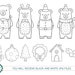 Christmas Bears Digital Stamp Pack - Christmas Clipart / Cute Bears ...