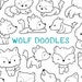 Wolf Doodles Digital Stamp Wolf Clipart / Cute Wolf Hand - Etsy