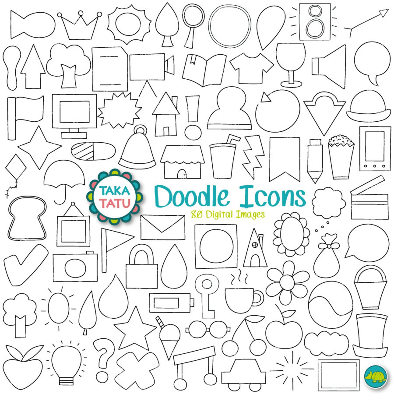 Doodle Icons Clipart Hand Drawn Icons Clipart / Icons - Etsy