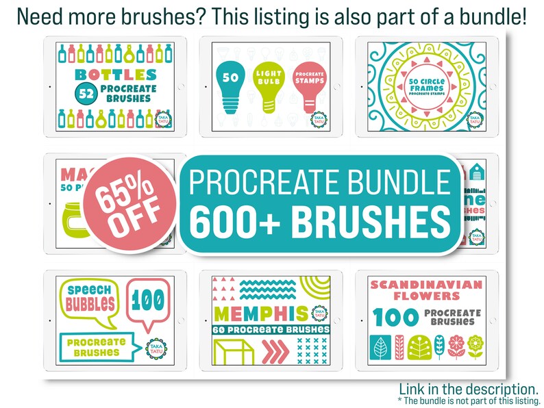 120 Frame Brushes for Procreate Label Stamp Brushes for - Etsy
