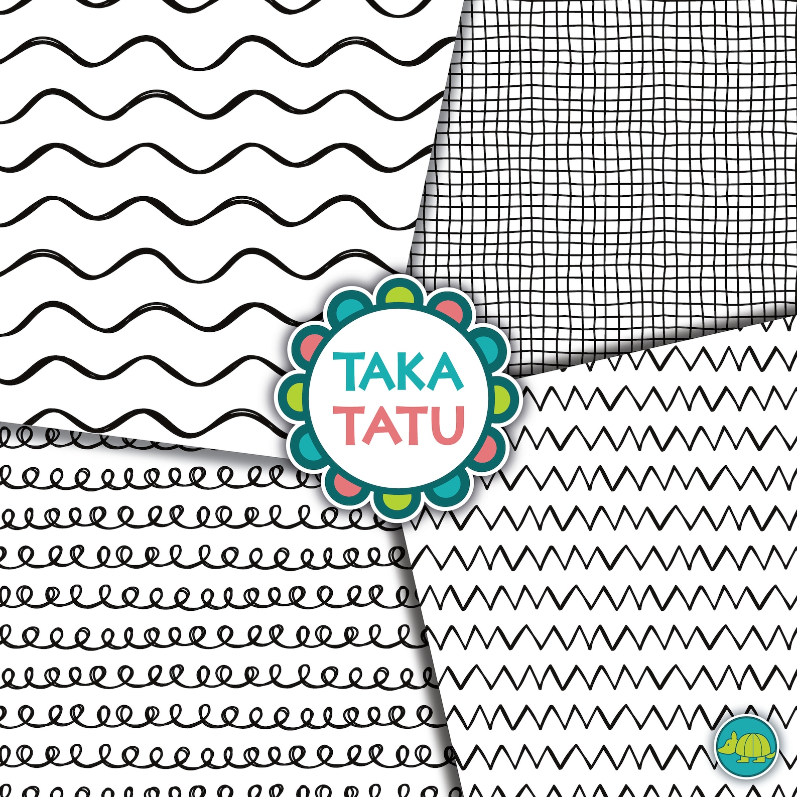 Hand Drawn Patterns Digital Paper Pack Doodle Patterns / - Etsy