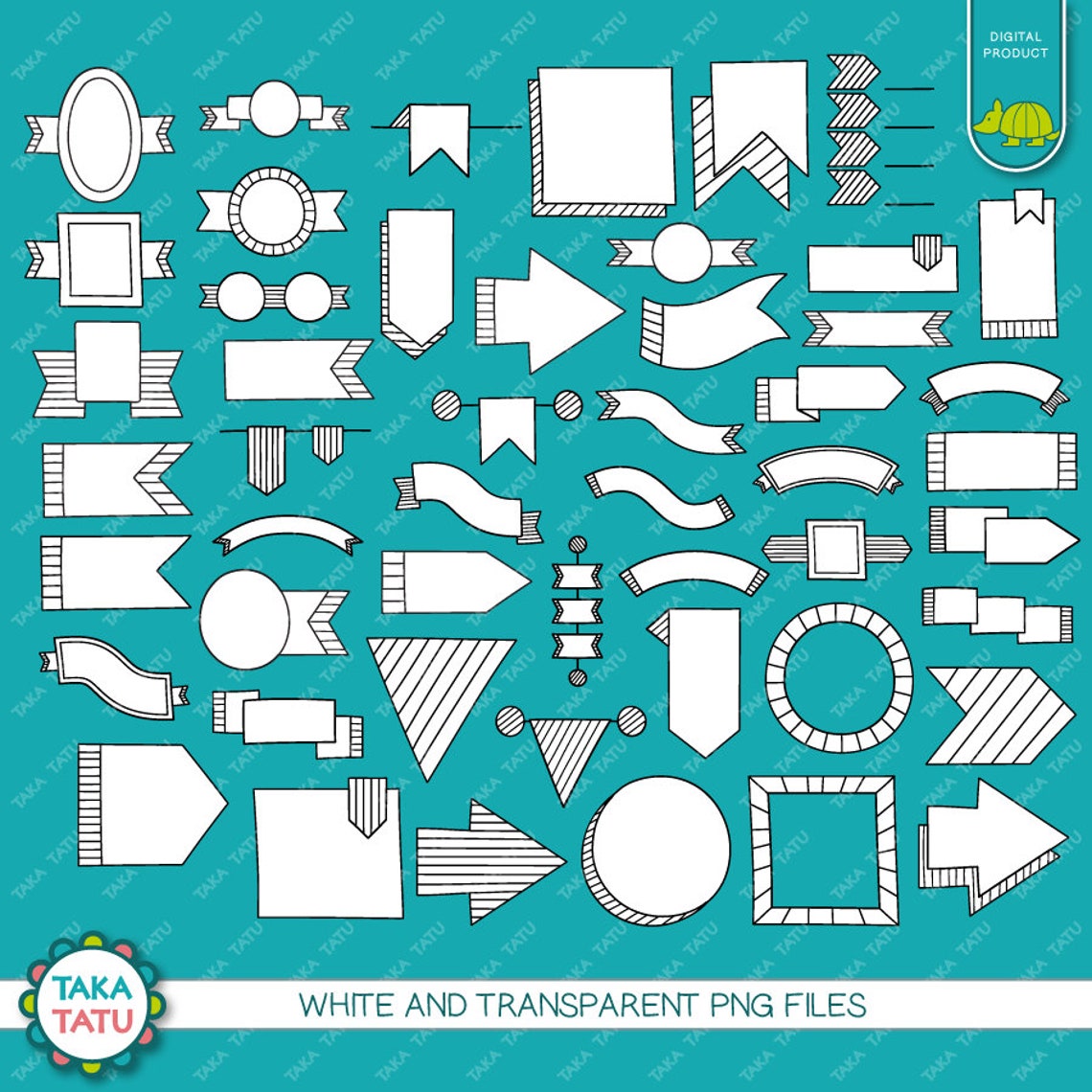 Bullet Journal Clipart Journal Digital Stamp / Banner - Etsy