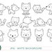 Wolf Doodles Digital Stamp - Wolf Clipart / Cute Wolf Hand Drawn Black ...