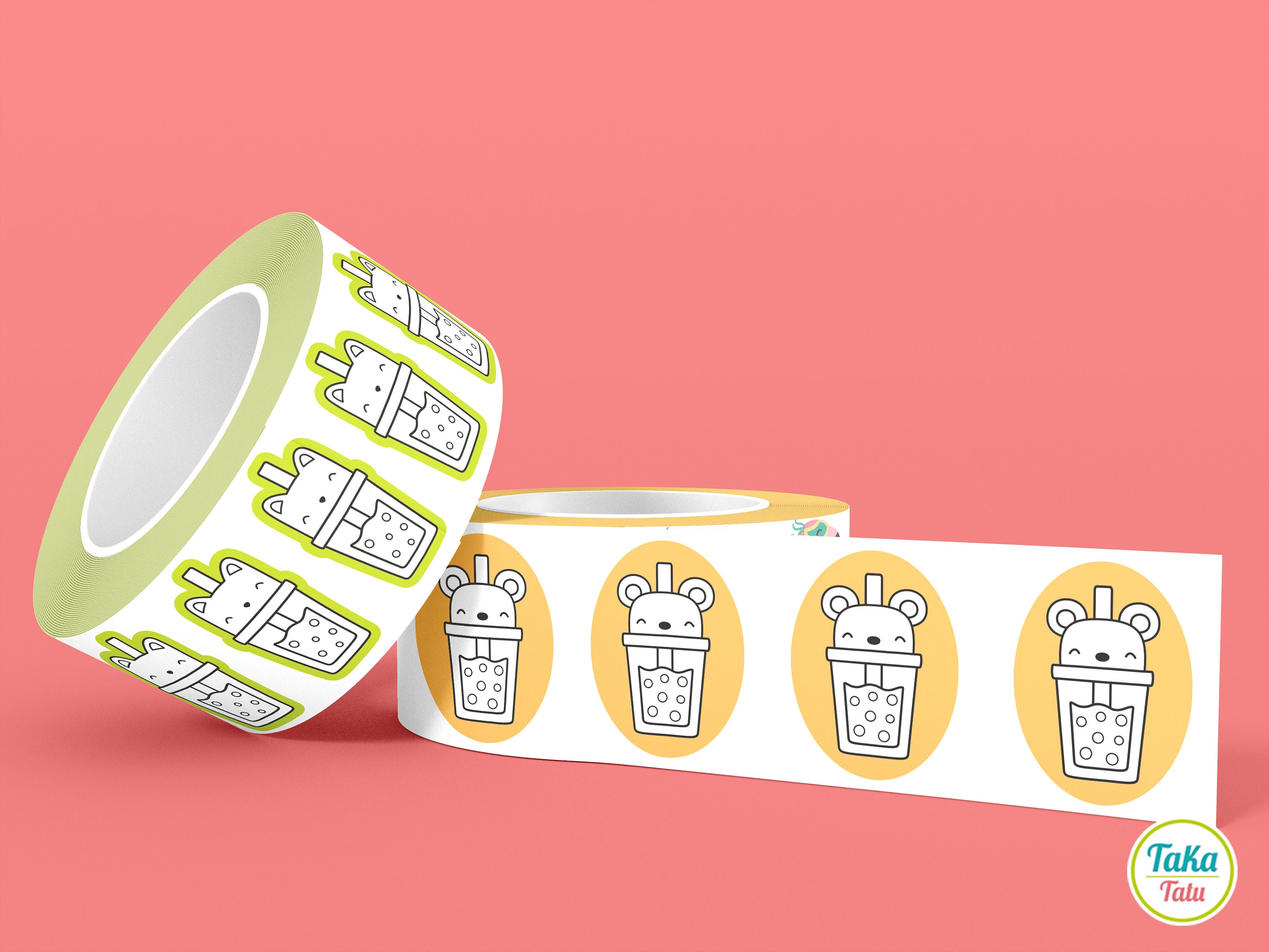 Bubble Tea Animals Digital Stamp - Hand Drawn Cute Boba Tea Clipart ...