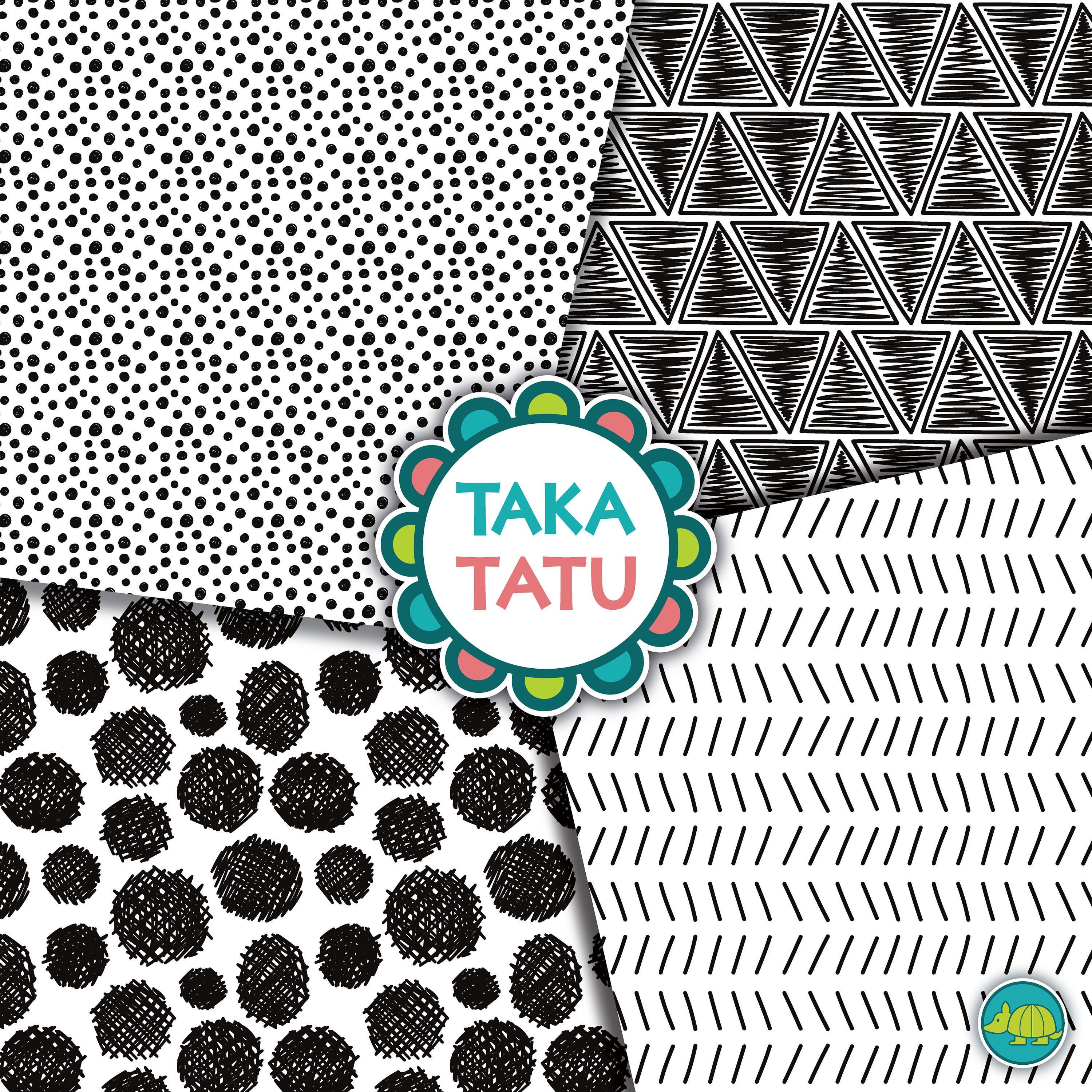 Hand Drawn Patterns Digital Paper Pack Doodle Patterns / - Etsy