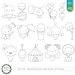Cotton Candy Circus Clipart - Kawaii Carnival Doodles Clipart / Black ...