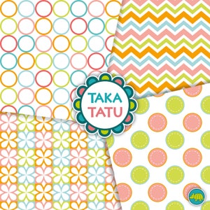 Colorful Fun Digital Paper Pack - Colorful Background / Printable ...